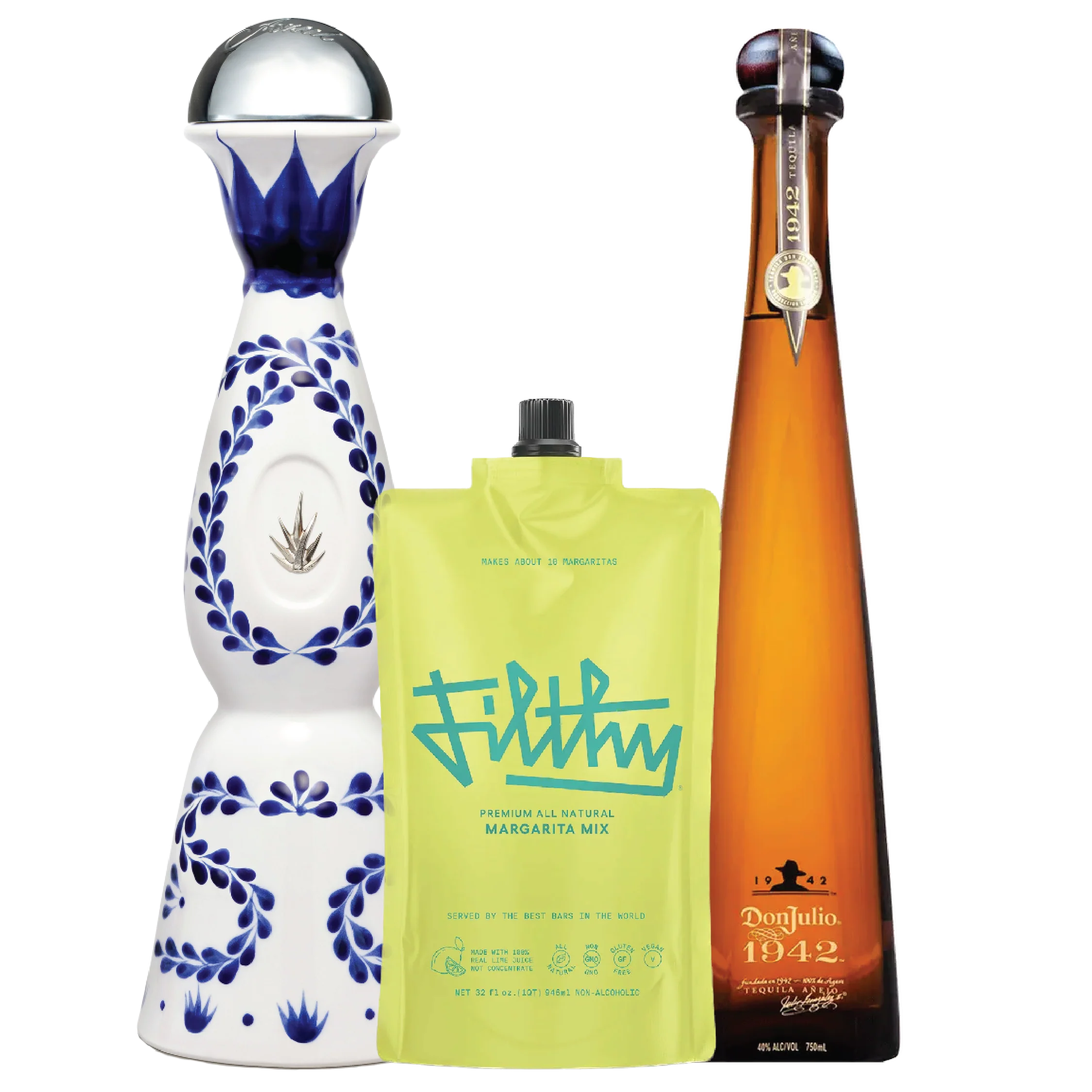 Clase Azul Tequila Reposado, Don Julio 1942 Anejo Tequila, Filthy Foods Margarita Mix Bundle ...